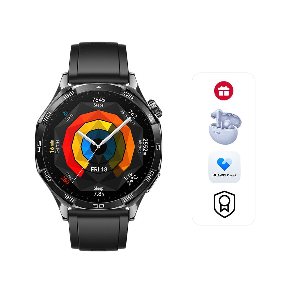 HUAWEI WATCH GT5 46mm Smartwatch, upto14 Days Battery Life, Sharp-Edged ...