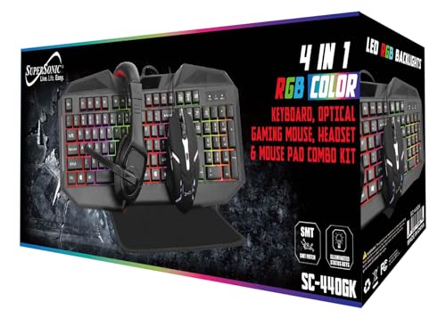Snapklik.com : Supersonic SC-440GK 4 In 1 RGB Color Gaming Kit USB ...