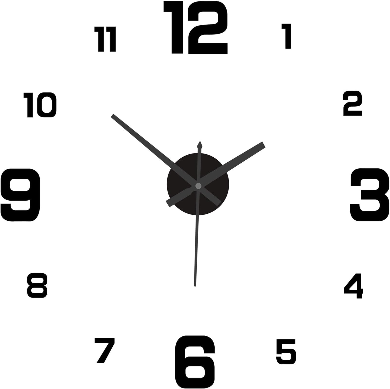 Amazon.com: Lizbin Frameless DIY Wall Clock, Large 3D DIY Wall Clock ...