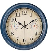 Amazon.com: Alarllok 16 Inch Large Outdoor Clock with Thermometer and ...