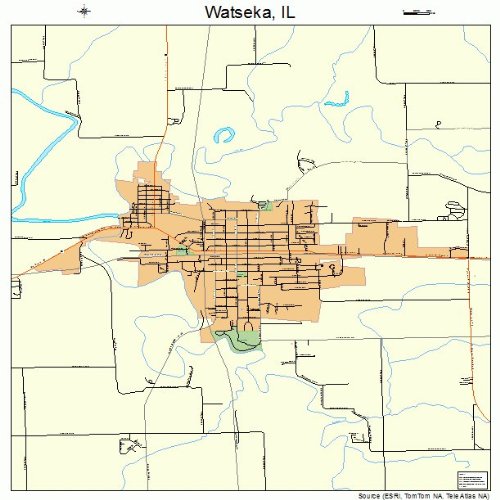 Amazon.com: Large Street & Road Map of Watseka, Illinois IL - Printed ...