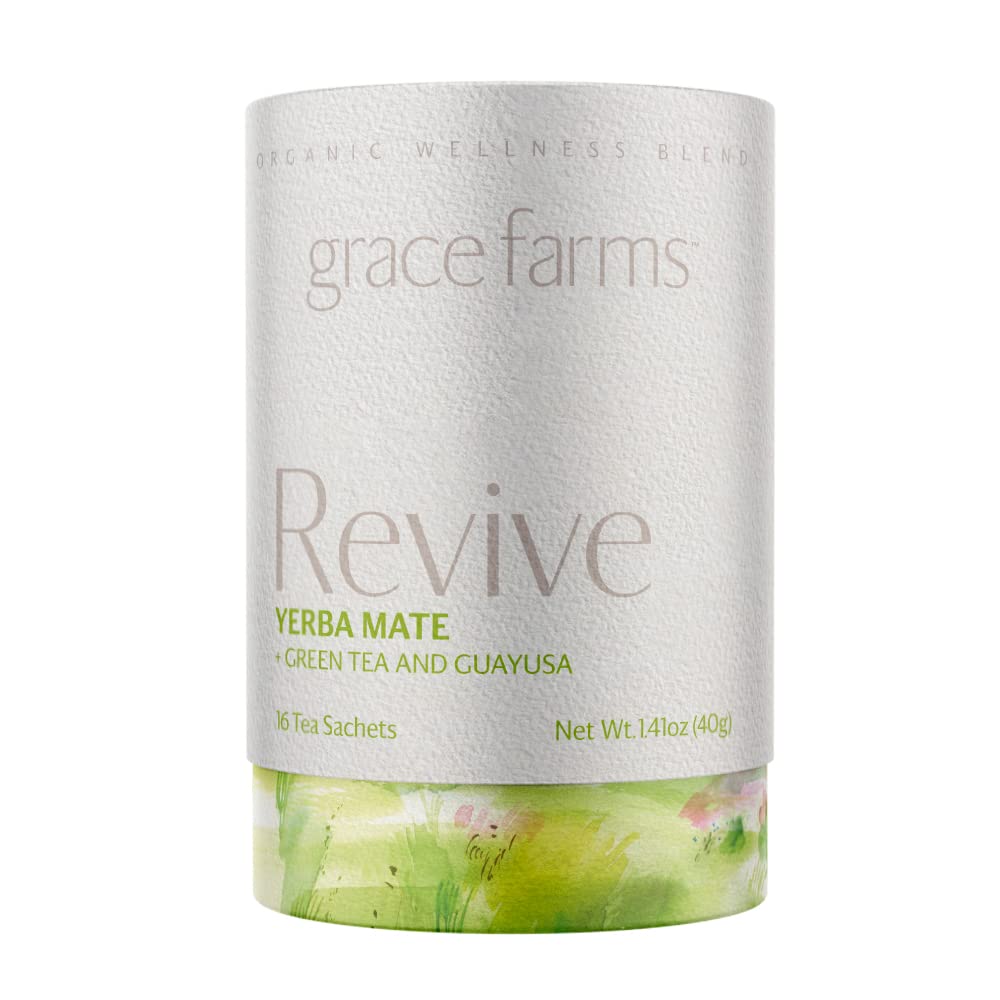 Amazon.com : Grace Farms Organic REVIVE Wellness Tea Blend (16 Pyramid ...