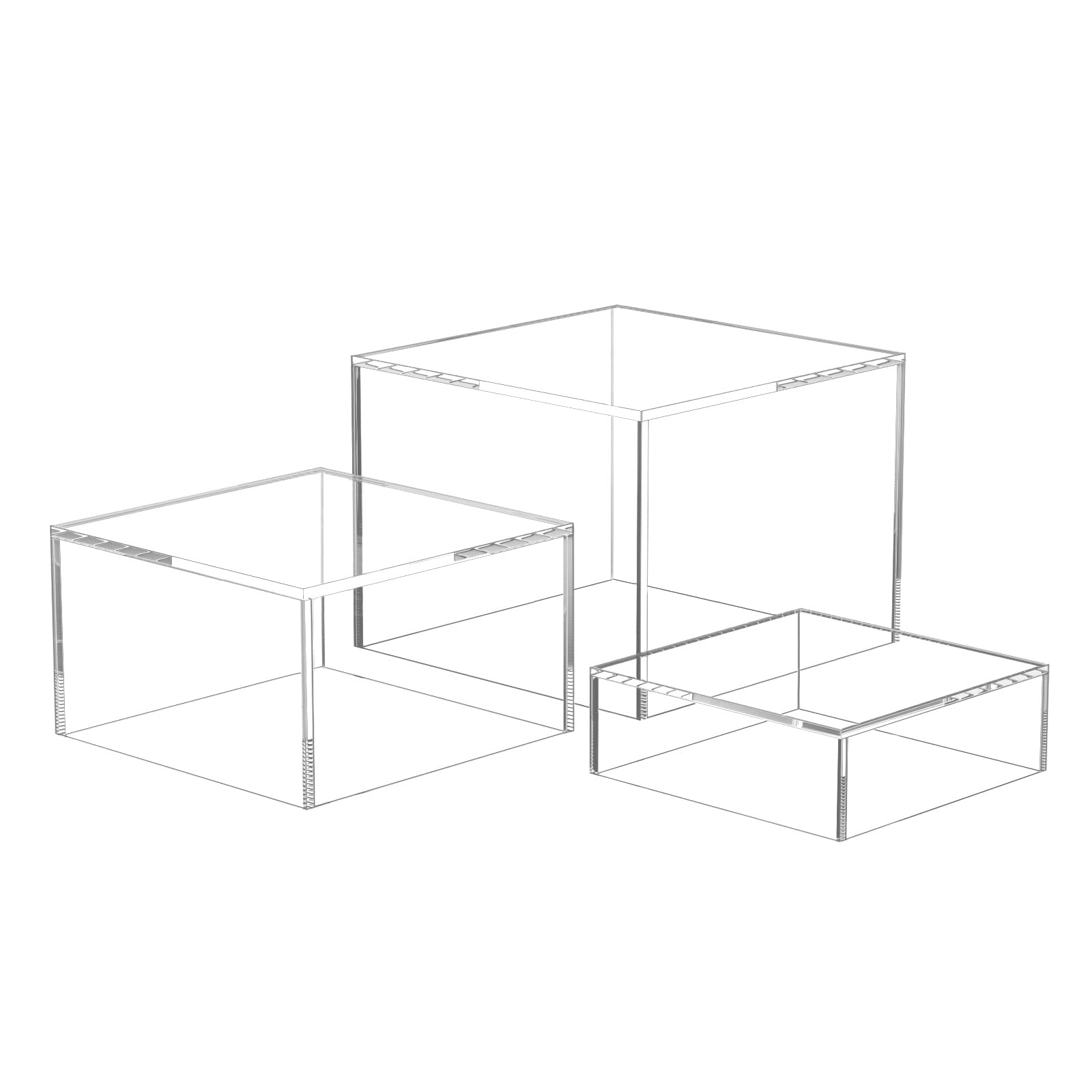 niCWhite Buffet Riser, 3pcs Acrylic Risers Display Stand Food Risers ...