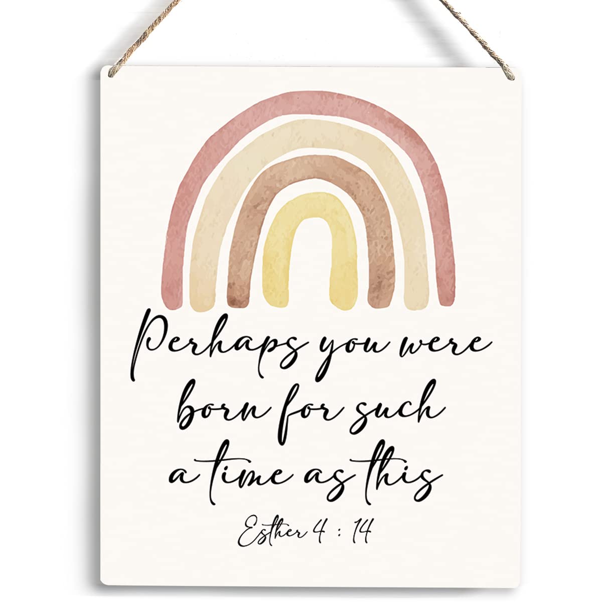 Amazon.com : Boho Rainbow Christian Wall Art Perhaps You Were Born For ...