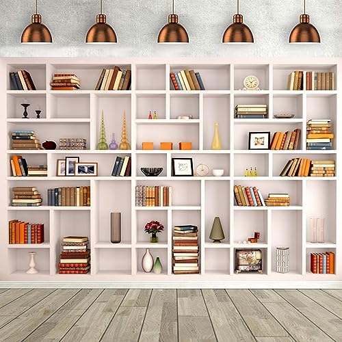 Amazon.com : 7x5ft White Bookshelf Backdrop - Bookcase Backdrops for ...
