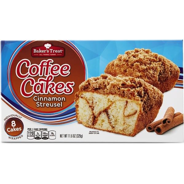 Amazon.com: Baker's Treat Cinnamon Streusel Cakes - 11.6 oz : Grocery ...