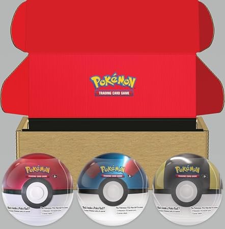 Amazon.com: Pokémon TCG: Poké Ball Tin 3-Pack Bundle 2024- Poké Ball ...