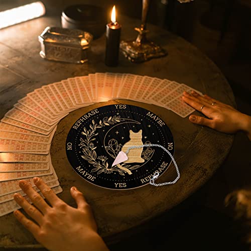 AHANDMAKER Cat Moon Garland Pendulum Board, 7.8″ Dowsing Divination ...