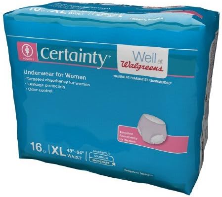 Amazon.com: Walgreens Certainty Women's Underwear, Maximum Absorbency X ...