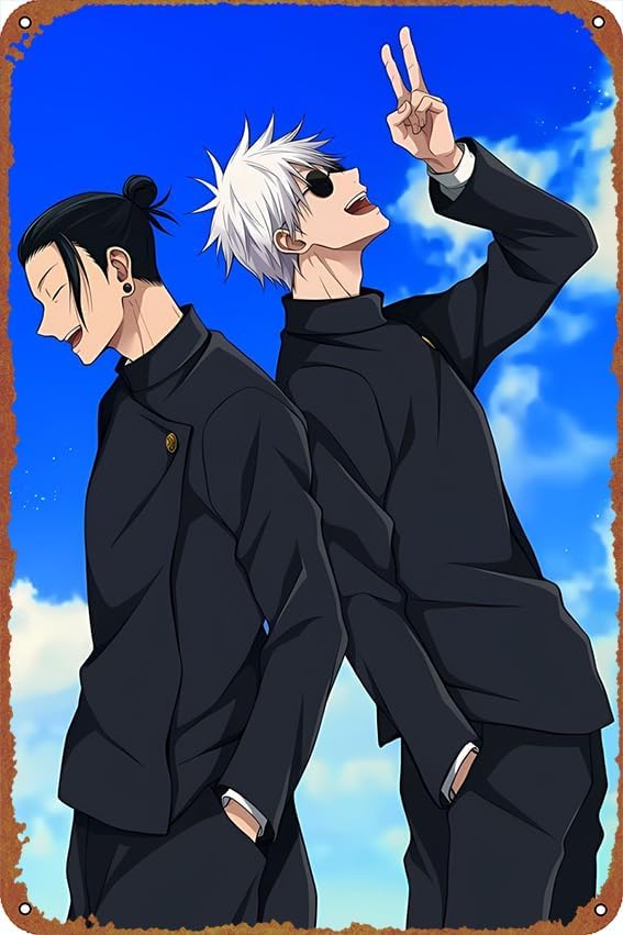 Amazon.com: IEITB Gojo and Geto anime 12x8 Inch Rust-Free Tin Poster ...
