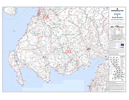 Buy Dumfries and South Ayrshire Postcode Sector 23 - Laminated Wall ...