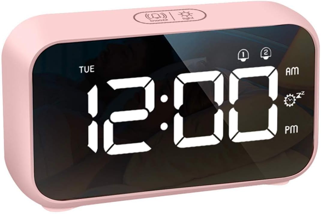 Pink Retro Alarm Clock : Amazon.co.uk: Home & Kitchen