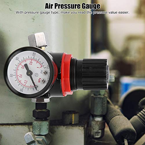 1/4" 150psi Air Pressure Regulator Gauge, Water Pressure Regulator with ...