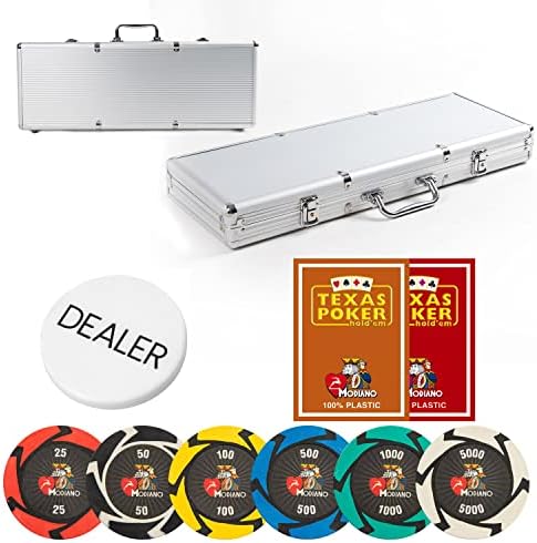 CASINO KART Swirl Modiano Poker Chips Set 300 Pieces, Clay, 40 MM ...