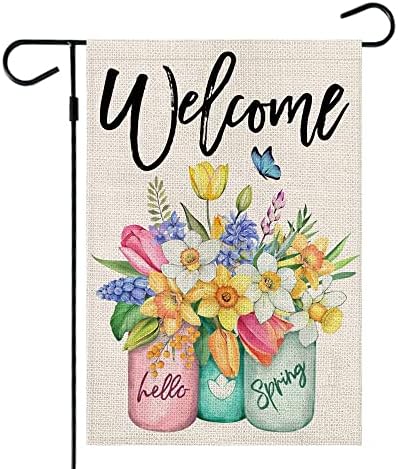 Amazon.com : Spring Garden Flag Floral 12x18 Inch Small Vertical Double ...