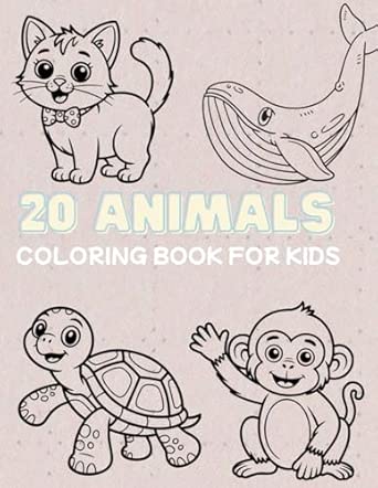 20 ANIMALS COLORING BOOK FOR KIDS AGES 3-8: Sasaki, Reon: 9798274310222 ...