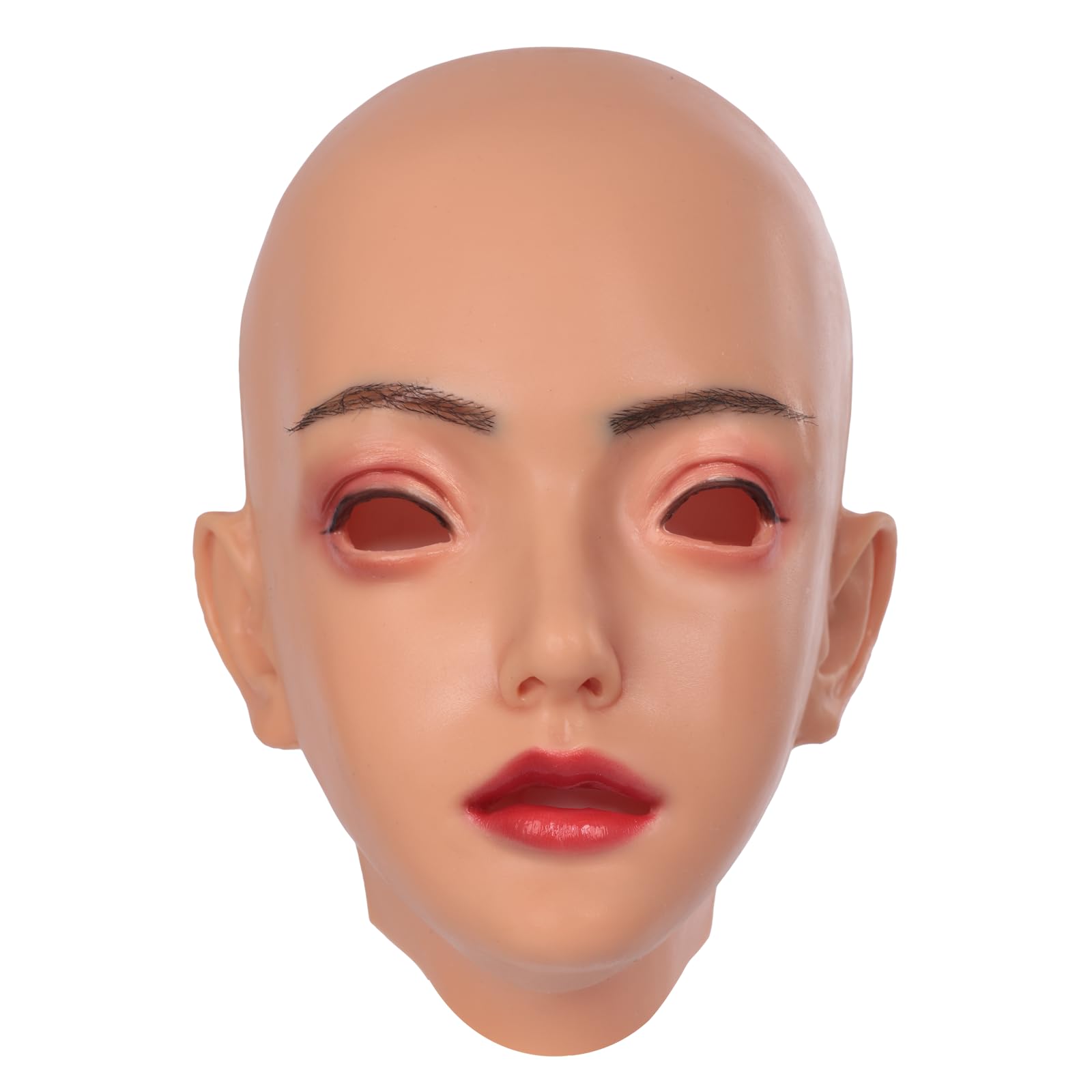 Amazon.co.jp: [MOTLEYBEAN] シリコン仮面 標準版 美人仮面 フィメールマスク 化粧付き 女装男子 美人に変身 男性 ...