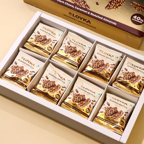 Loyka Almond Brittle Gold Choco Box - 28 pcs |Premium Chocolate Gift ...