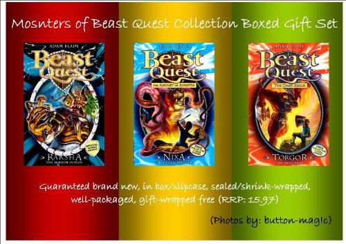 MONSTERS OF BEAST QUEST BOXED GIFT SET / COLLECTION - 3 Books Included ...