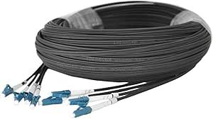 Amazon.com: GHZHANG LC-LC 4-Core Flat Fibre Optic Patch Cable for FTTH ...