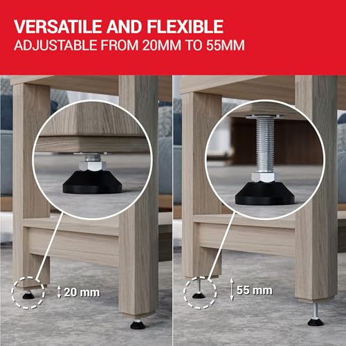 LouMaxx Adjusting Screw M10 x 40 mm – Adjustable Feet Including Drive ...