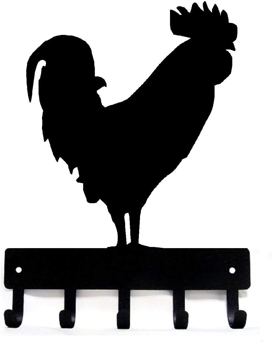 Amazon.com: The Metal Peddler Rooster #02 Farm Key Rack - 9 inch Wide ...