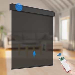 Amazon.com: Tokblind Motorized Solar Roller Shades with Remote Control, Light Filtering Smart ...