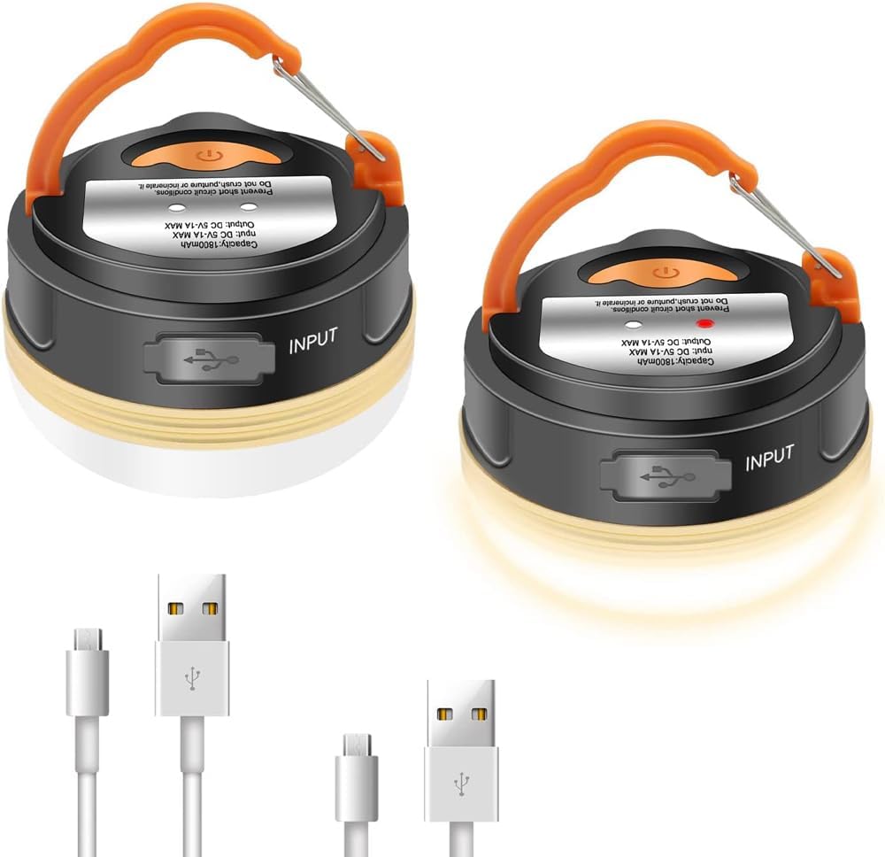 MSATECH MSAGREEN (2PACK)LED Camping Lantern, Rechargeable & Portable ...