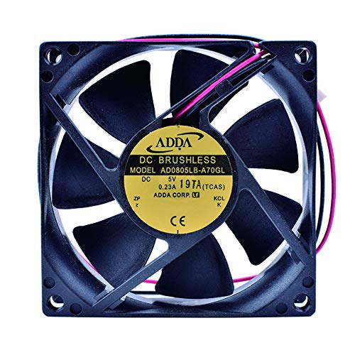 Amazon.com: ADDA AD0805LB-A70GL DC5V 0.23A 80x80x25mm 2-Wire Server ...