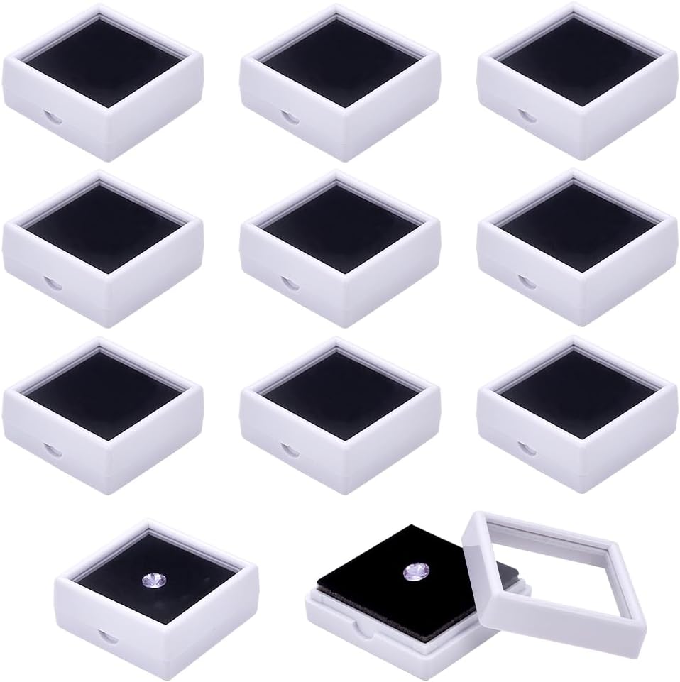 Amazon.com: ETLIFE Gemstone Display Box [1.16" Small Pure White 20pcs ...