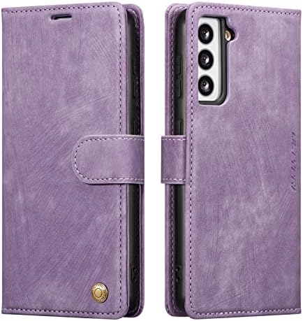 Amazon.com: QLTYPRI Case for Samsung Galaxy S21, Premium Flip Folio PU ...