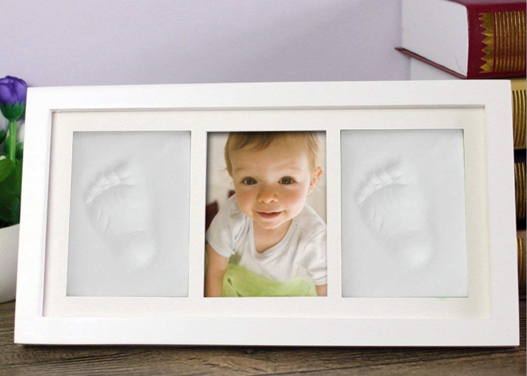Mold Your Memories Baby Clay Handprint & Footprint Photo Frame ...