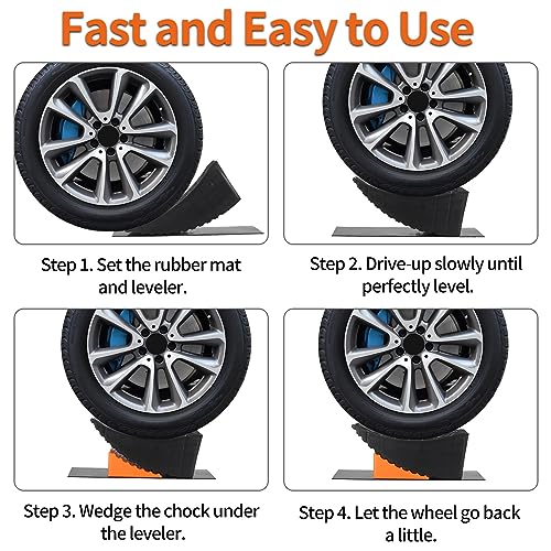 Snapklik.com : OULEME Curved Leveling Blocks, Raised Tire Change Ramp ...