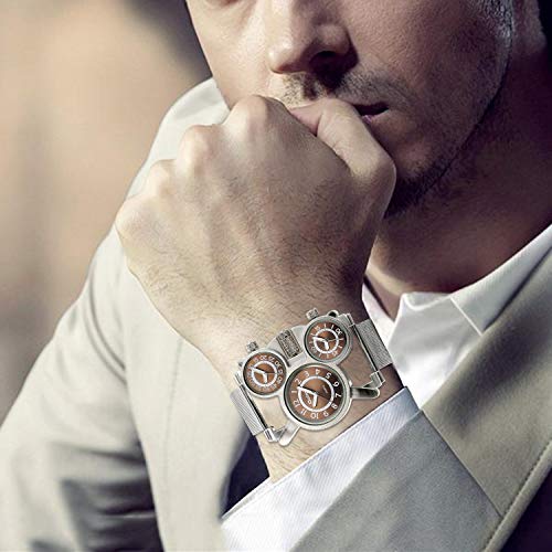 Avaner Men's Big Face Unique Military Quartz Three Analog Dails Wrist ...