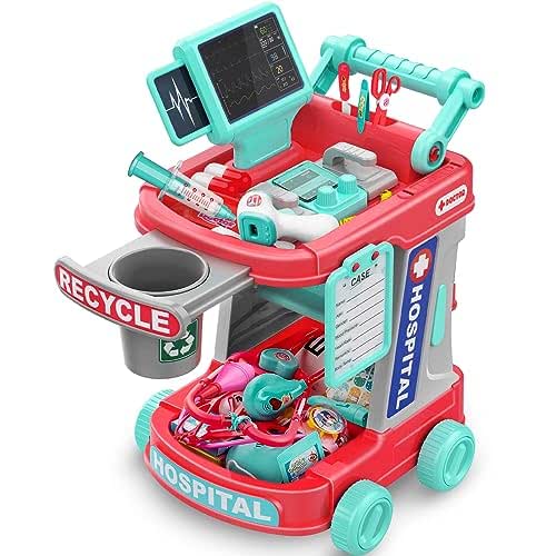 Amazon.com: Aowjoy Toy Doctor Kit for Kids, Pretend Medical Station Set ...