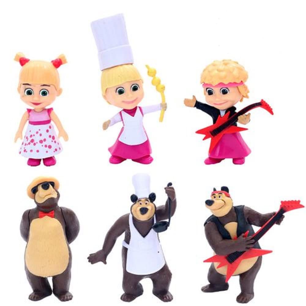 Buy Masha and The Bear – Set of 6 Masha and The Bear Figures – Masha ...