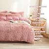 Amazon.com: FOPPA Old Pink Plush Fluffy Comforter Cover Set Queen ...