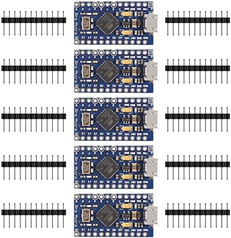 5pcs Pro Micro ATmega32U4 5V 16MHz Micro USB Development Board Module ...