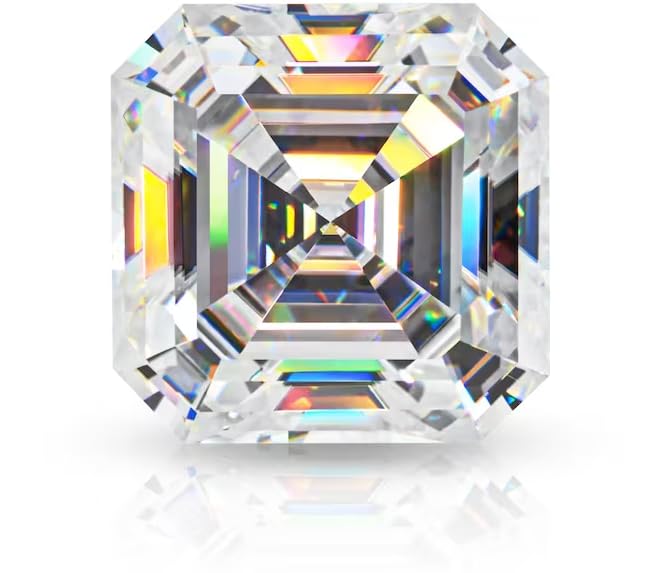 7clouds Asscher Cut GRA Moissanite Diamond Stone Original Certified 2.8 ...