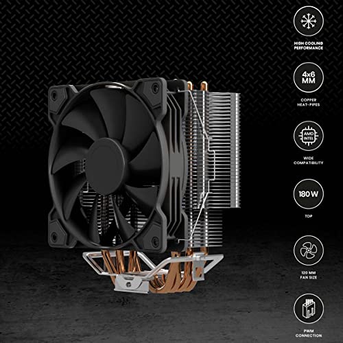 SAVIO Vortex CPU Cooler 120 mm Efficient CPU Cooler for PC Silent CPU Fan TDP 180W Wide ...
