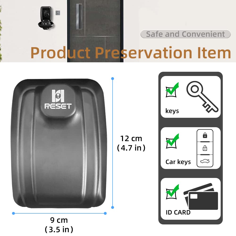 RESET-G14 4 Digit Combination Wall Mounted Key Safe, Push Button Key ...