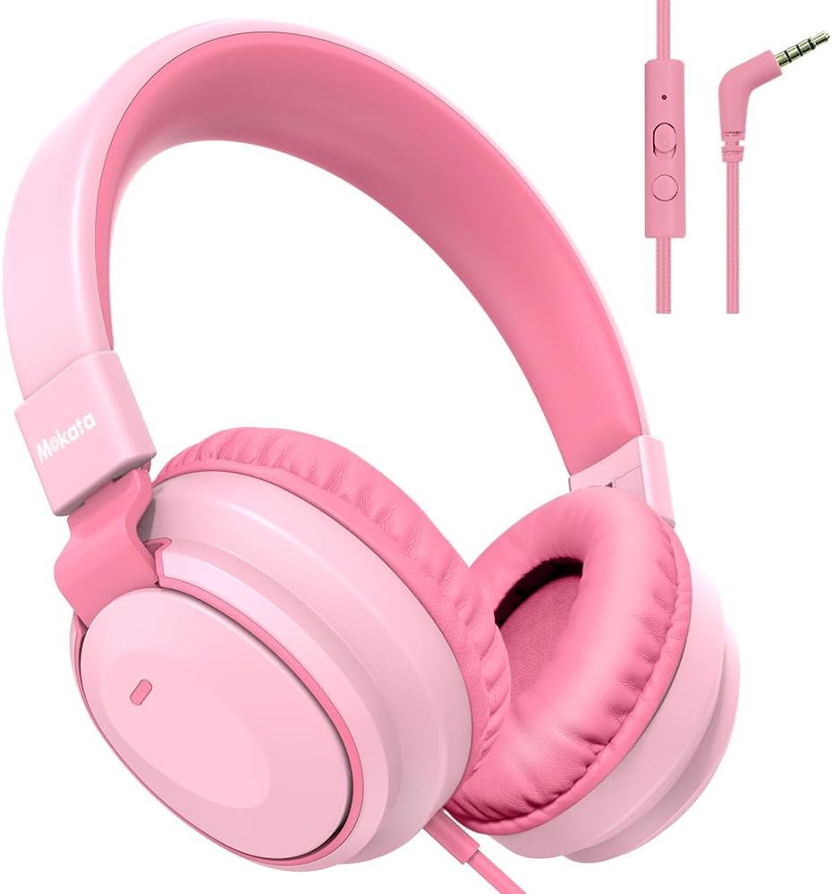 Amazon.com: Mokata Headphone Kids Volume Limited 85/96dB Wired Over-Ear ...