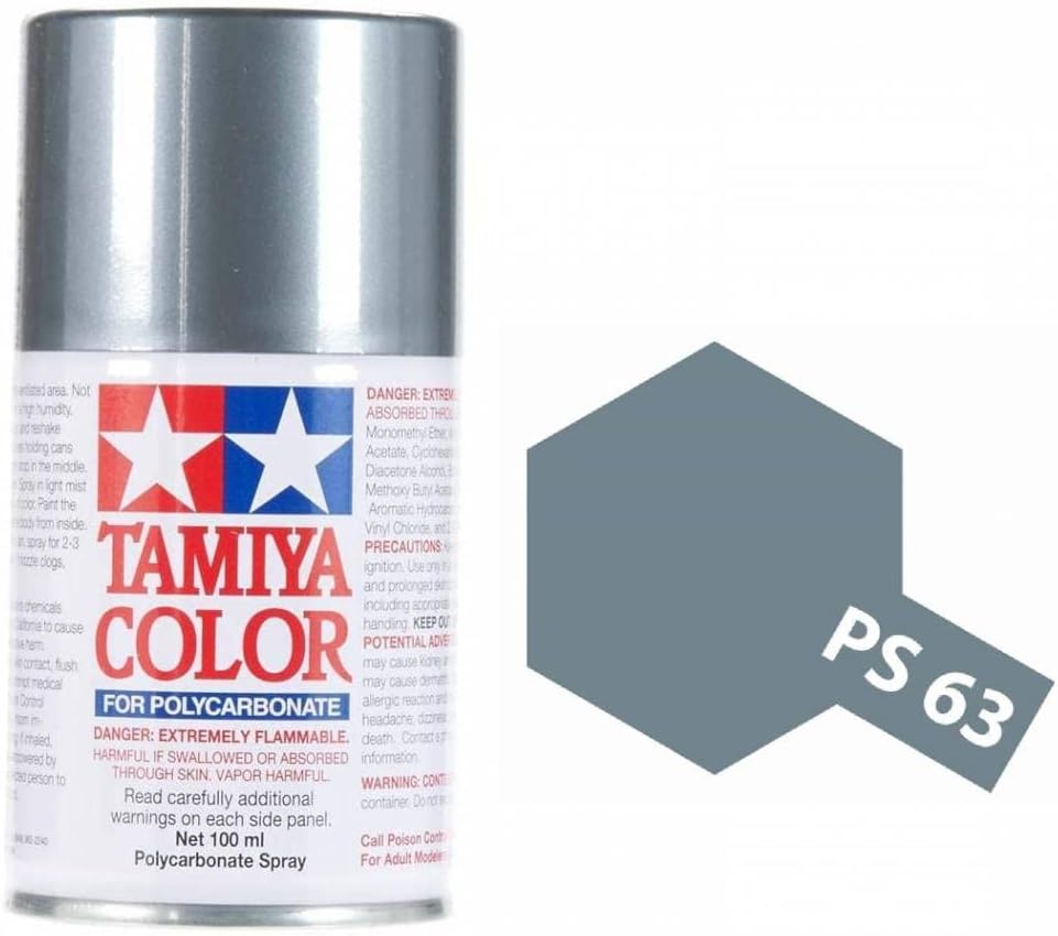 Amazon.com: Tamiya Polycarbonate PS-63 Bright Gun Metal Spray 100 ml ...