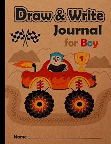 Draw and Write Journal for Boys: Blank Dotted Lined Journals , Monsters ...