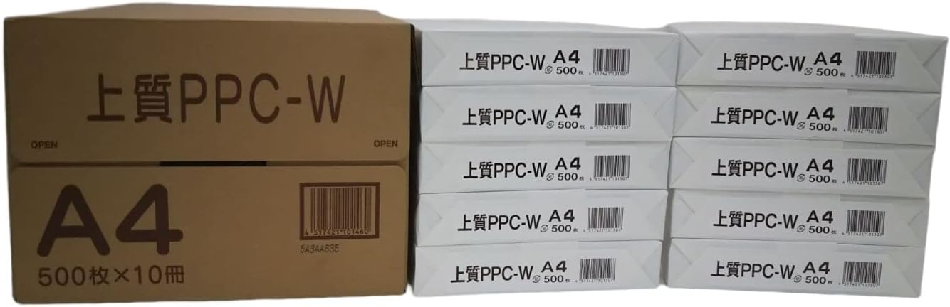 Amazon | 日本製紙 A4サイズ コピー用紙 上質PPC-W 5000枚(500枚×10冊) | コピー用紙 | 文房具・オフィス用品