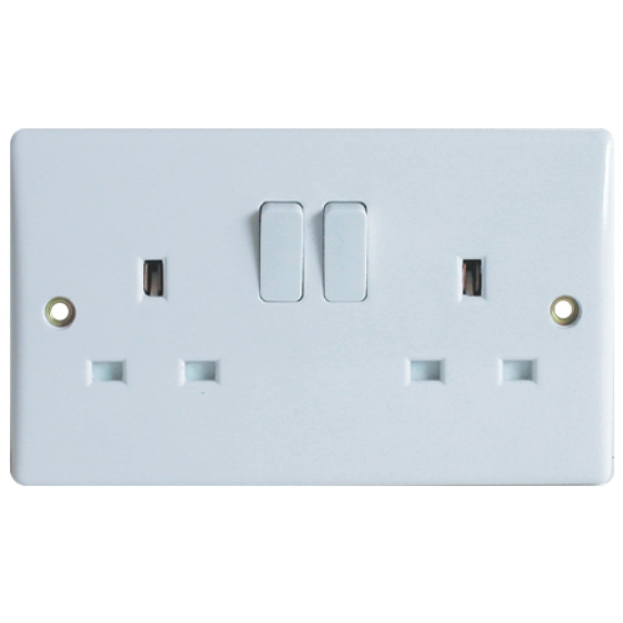 Buy NCaanSlimline Double Switched Socket with Rounded Edges for a ...