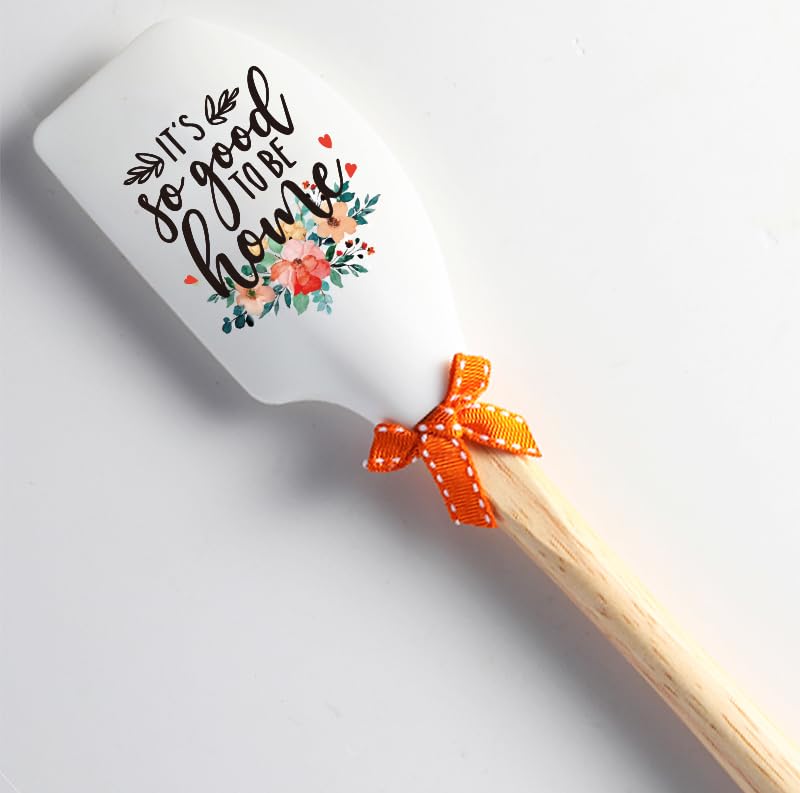 Cute Silicone Spatula-It's So Good to be Home, Wooden Handles With Bow ...