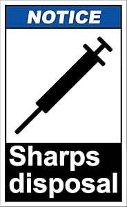 Amazon.com : Sharps Disposal Notice OSHA/ANSI Label Decal Sticker 8 ...