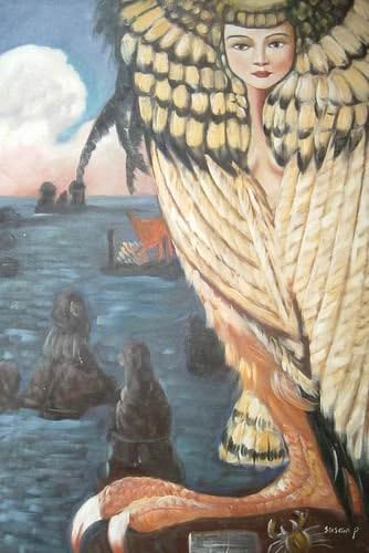 Amazon.com: 24X36 inch Gustav-Adolf Mossa Repro Painting Satiated Siren ...