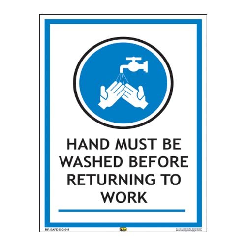 Mr. Safe - Hands Must be Washed Sign Eco Vinyl Sticker 2 ft X 3 ft ...